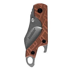 Kershaw Cinder-Copper 1.4 In. Blade; Small Pocket Knife with Stonewash Blade, Copper Handle, Manual Open, with Thumb Stud, Bottle Opener, Liner Lock and Lanyard Hole (1025CUX)