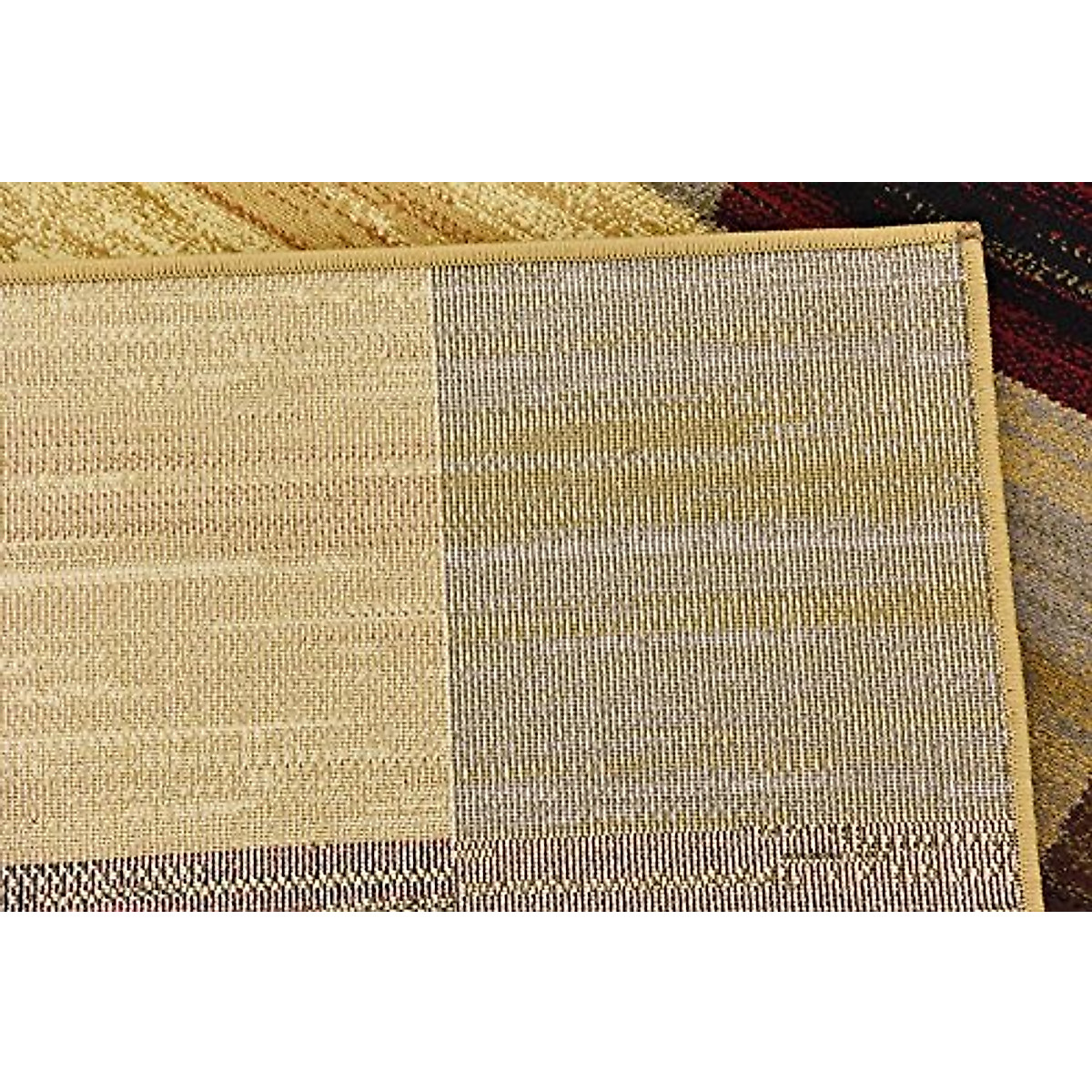 Unique Loom Barista Collection Modern, Rustic, Geometric, Squares, Urban, Warm Colors Area Rug, 9' 0" x 12' 0", Multi/Beige