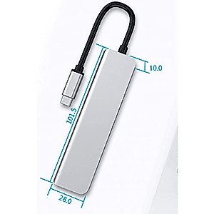 BEST CABLE USB C Hub Multiport Adapter - 5 in 1 Portable with 4K HDMI Output, 3 USB 3.0 Ports,USB C 100W PD, Compatible with MacBook Pro, XPS More USB C Devices (1Pack)