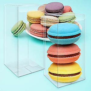 Oomcu 32 PCS Clear Plastic Gift Favor Boxes,2.75" x 2.75" x 6.25",Transparent Rectangle Cube Candy Chocolate Cookies Treat PET Box for Christmas,Wedding,Party,Baby Shower,Bridal Shower,Gift Wrapping