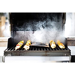 The Smokist BBQ Smoking Pouch for The Grill, Stainless Steel, Bundled with Hickory, Mesquite, and Apple Wood Smoking Chips
