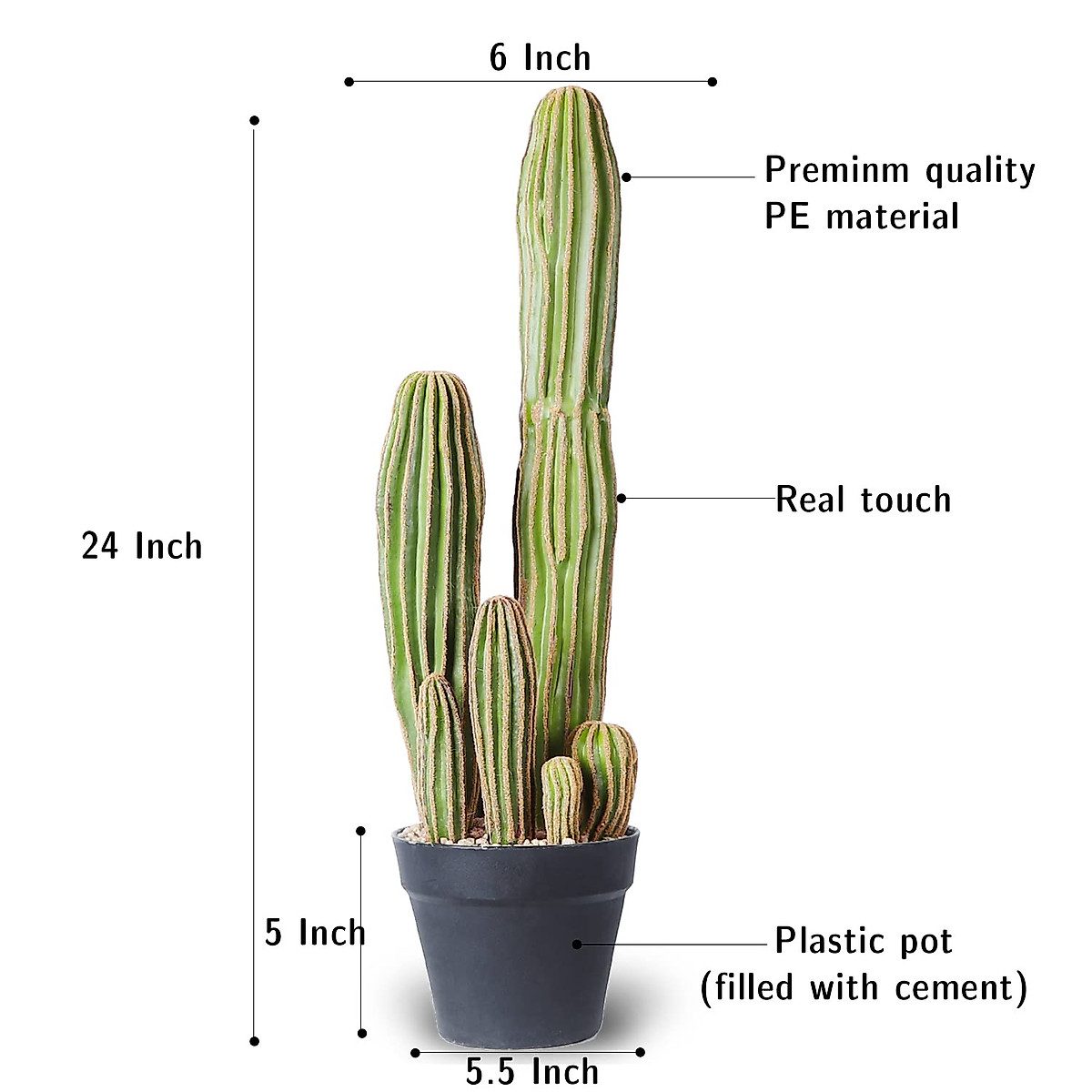AntHousePlant Artificial Cactus Fake Big Cactus 24 Inch Faux Cacti Plants for Home Garden Office Store Decoration