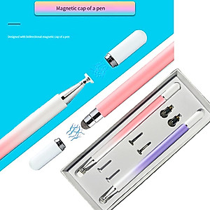 Stylus Pens for Touch Screens(2 Pack), 4 Replaceable Tips High Precision Capacitive Pen for iPad iPhone Android Tablets and All Universal Touch Screen Devices (Purple&Pink)