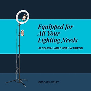 ﻿﻿GearLight Selfie Ring Light for Computer or Phone - Iphone Compatible LED Lighting for Laptop Webcam, Video Recording - Rechargeable Circle Clip on Ringlight - Cute Stuff & Room Decor for Teen Girls