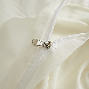 AiMay 2 Piece Duvet Cover Set Twin Size(1 Duvet Cover + 1 Pillow Shams) Bedding Sets Super Soft 100% Double Brushed Microfiber Boho Ball Fringe Breathable Skin-Friendly (White, Twin)