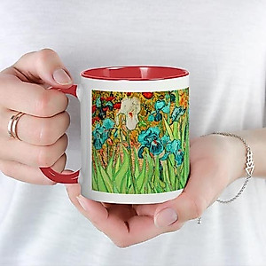 CafePress Van Gogh Teal Irises Mugs Ceramic Coffee Mug, Tea Cup 11 oz