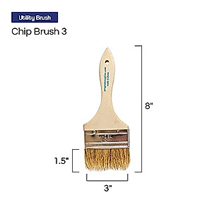 Pro Grade - Chip Paint Brushes - 24 Ea 3 Inch Chip Paint Brush Light Brown