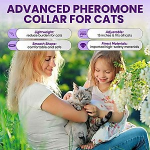 TriOak 4 Pack Calming Collar for Cats, Cat Calming Collar, Calming Pheromone Collar for Cats, Cat Pheromone Collar, Cat Calming Collar for Anxiety, Efficient Relieve Anxiety Stress (Purple)