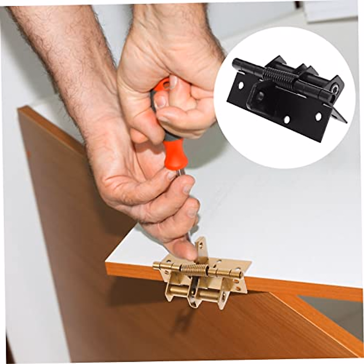 DOITOOL 4pcs 90 Automatic Closing Hinge Self Closing Door Hinges Exterior Door Hinges Heavy Duty Door Closer Furniture Parts Hinges Heavy Duty Door Hinges Black Matte Spring Door Hinge