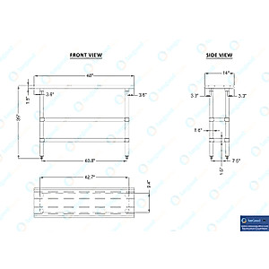 AmGood Stainless Steel Work Table with 2 Shelves | NSF | Metal Utility Table (48" Long x 14" Deep)