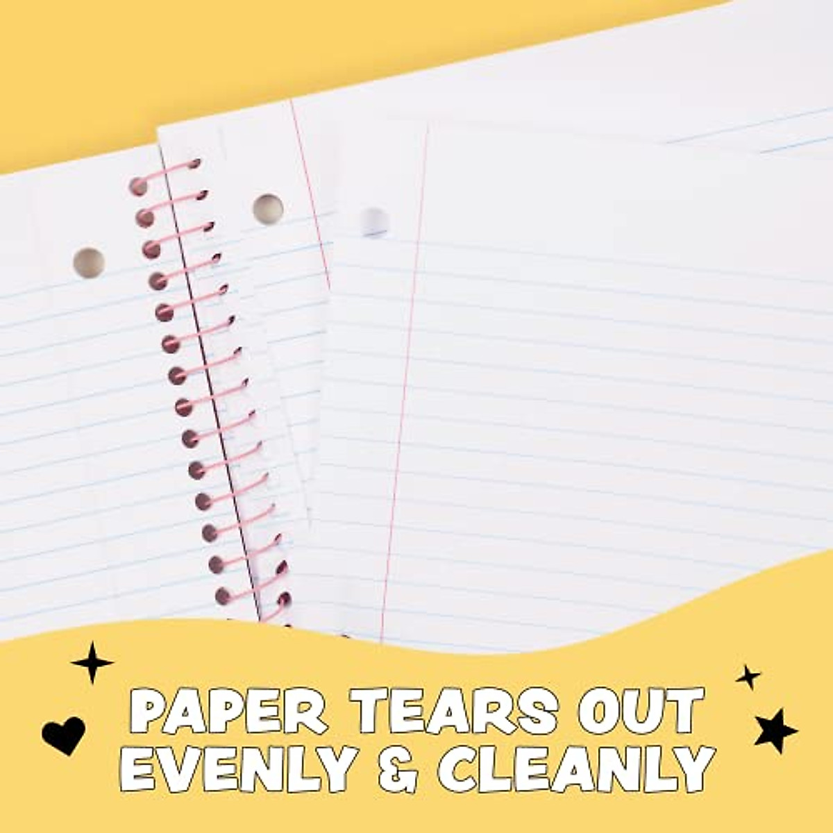 Yoobi College Ruled Spiral Notebook Set — Bulk 3-Pack of 3 Subject Notebooks, Blue, Mint Green & Blush Pink Colors — 150 Perforated, 3-Hole Punched Sheets, For School, Office & Home — 10.5” x 8”