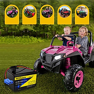 SEFEPODER Replacement Battery Compatible with Peg Perego Ride-On Toys 12-Volt Battery, 12V 12Ah Lifepo4 Lithium Ion Rechargeable Battery for Peg Perego Ride-On Vehicles