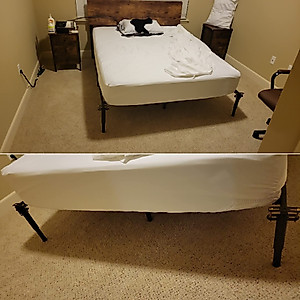 ironwork 2Pcs 10" to 17" Metal Adjustable Height Center Support Leg for Bed Frame, Bed and Sofa Furniture Cabinet Foot Legs Feet Support Heavy Duty, Platform Bed Frame Replacement Legs