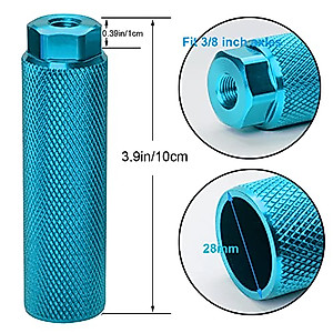 Amotor Bike Pegs Aluminum Alloy Anti-Skid Lead Foot Bicycle Pegs BMX Pegs for Mountain Bike Cycling Rear Stunt Pegs Fit 3/8 inch Axles (Sky-Blue)