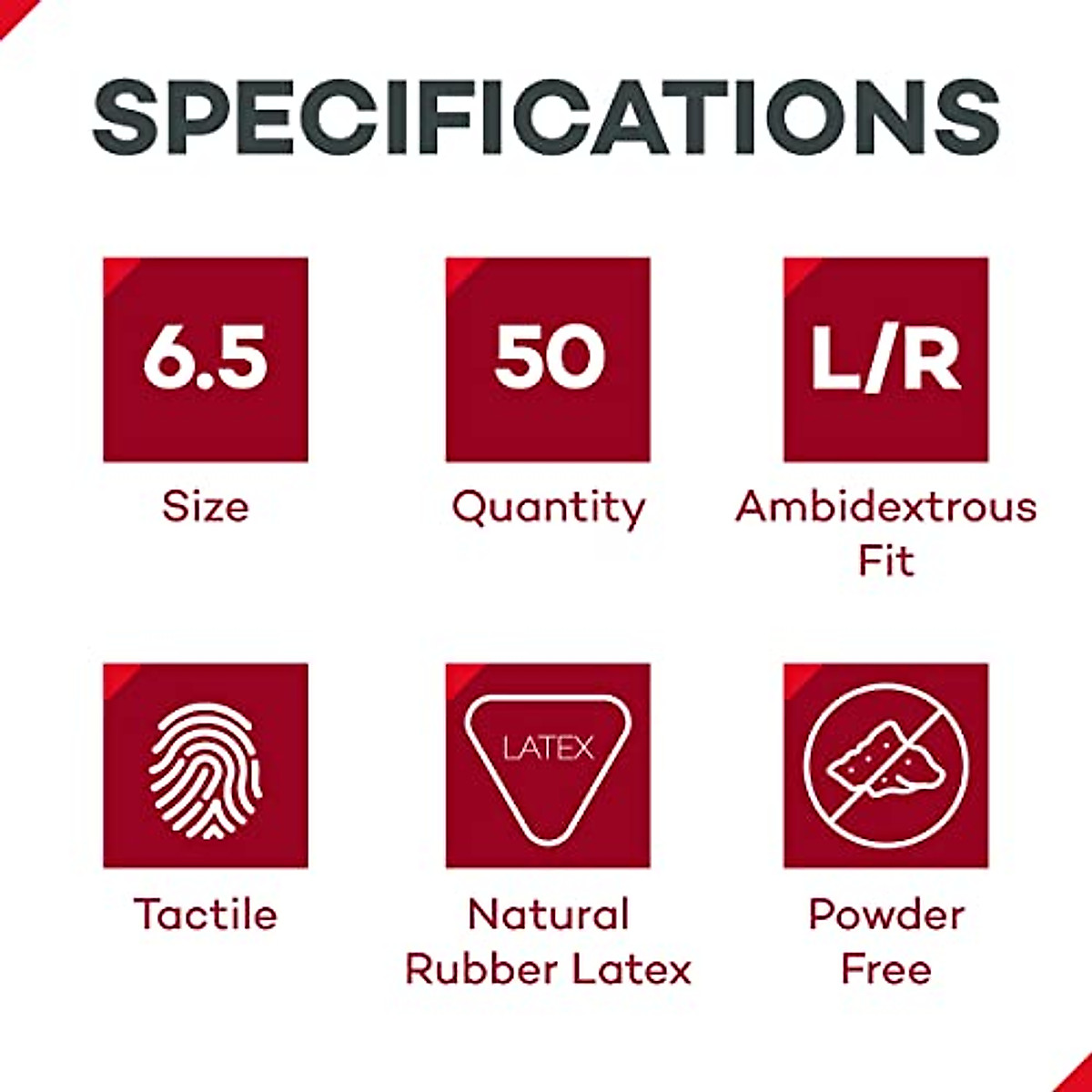 Dealmed Disposable Latex Gloves – Medical Gloves, Multi-Layer, Size 6.5, 50 Pairs Per Box