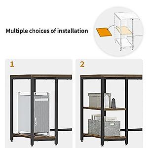 CubiCubi L Shaped Desk with Hutch and Storage Shelves, 59.1 Inch Corner Desk with Bookshelf, Computer Office Workstation for Home Office, Rustic Brown