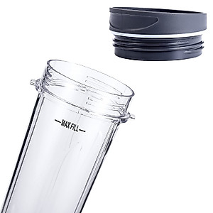 16oz Blender Cup Set 6pcs Replacement Parts Compatible with Ninja Single Serve Cup with Lid and Seal Lid Compatible with Nutri Ninja Series for QB3000 BL770 BL780 BL660 BL740 BL810 Blenders