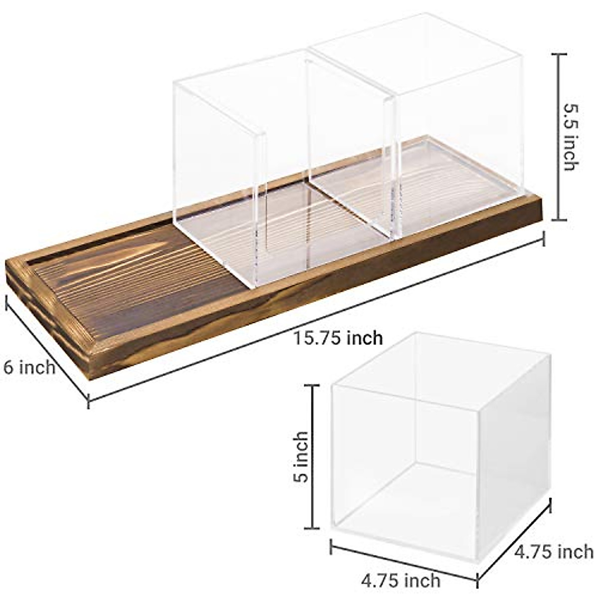 MyGift Acrylic Coffee & Tea Station Organizer with Wood Tray