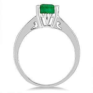 SZUL Emerald and Diamond Ring in 14k White Gold
