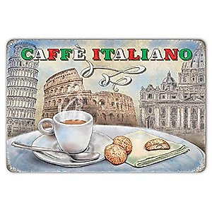 ZYPENG Wall Decor Italian Coffee Vintage Signs Metal Unique Plaques Poster for Shop Indoor Room Cafe Tin Sign 8 x 12 inches