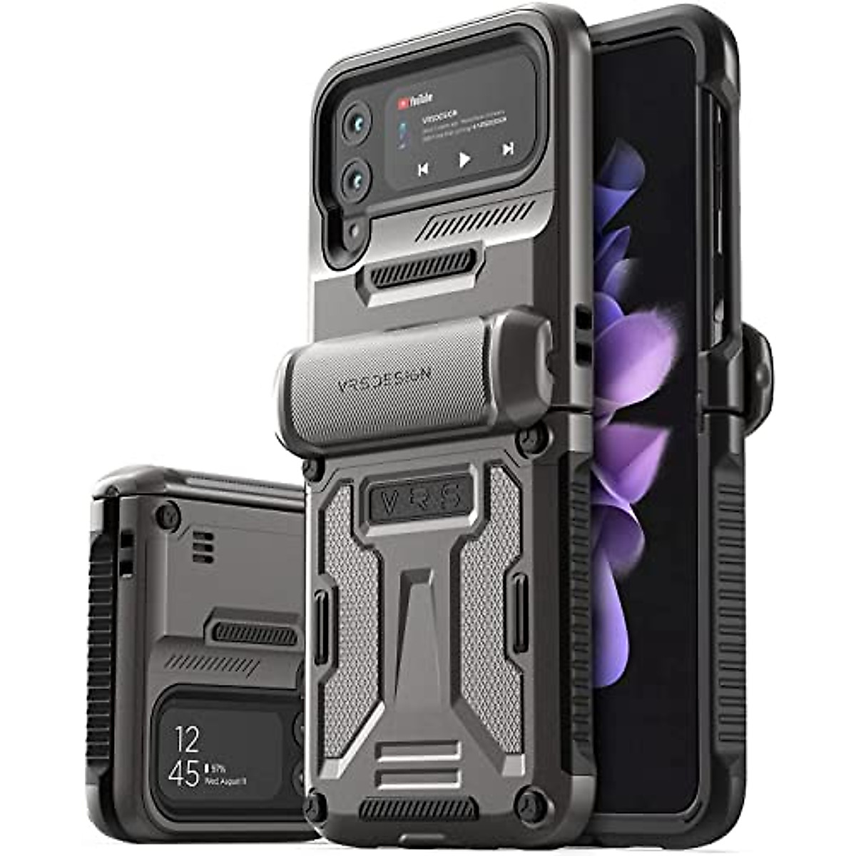 VRS DESIGN Terra Guard Phone Case for Galaxy Z Flip 3, Semi-Auto Hinge Protective Case Compatible with Galaxy Z Flip 3 5G (2021)