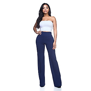 Women's J2 Love High Waist Bell Bottom Flare Pants, Small, Navy