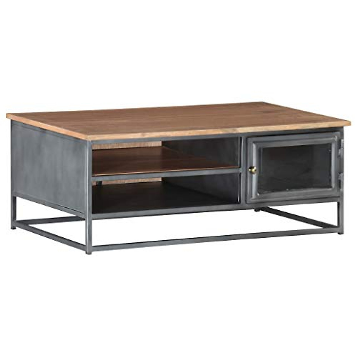 QJBSAVVA Coffee Table Gray 35.4"x19.7"x13.8" Solid Acacia Wood,Entrance Table Tray Tables Center Table Low Table Suitable for Meeting Rooms, Reception Rooms, Offices