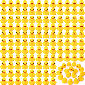 Vinsot 100 Pcs Bath Ducky Mini Rubber Ducks Yellow Rubber Duck Bath Toy Rubber Tub Toys Bathtub Toys Squeak and Float Ducks (1.77 x 1.77 x 1.57 Inch)