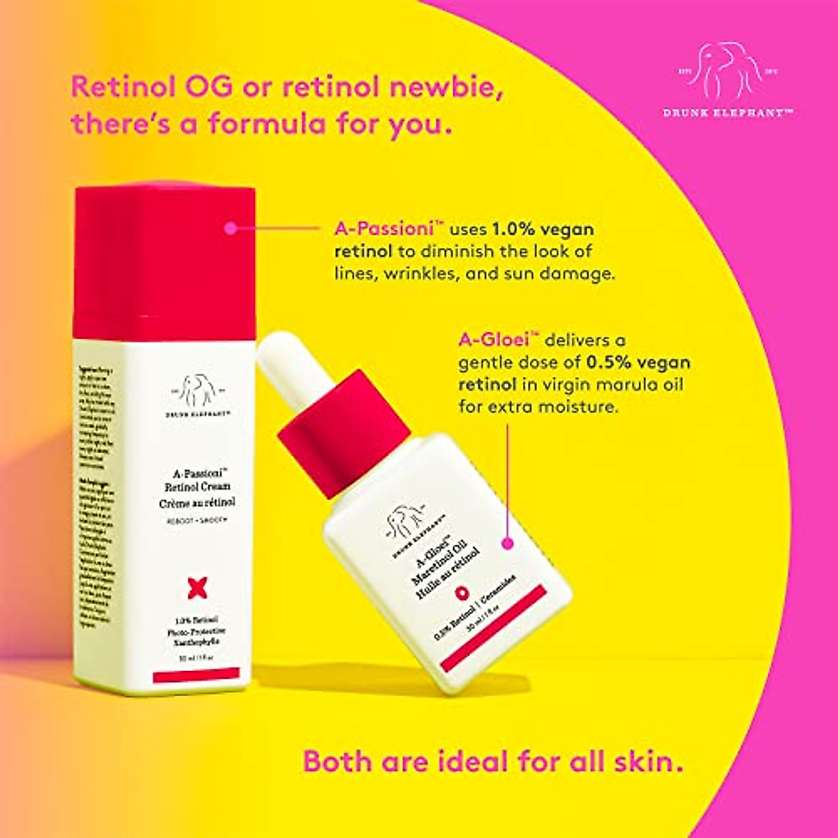 Drunk Elephant A-Passioni Retinol Anti-Wrinkle Cream. Brightening, Restorative and Vegan Face Cream with Vitamin F (30 mL / 1 Fl Oz)