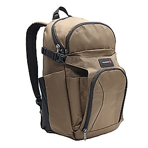 WOLVERINE 33L Cargo Pro Backpack with Expandable Helmet Stash, Laptop Compartment, 7 Pockets & Moisture Wicking Straps, Chestnut, One Size