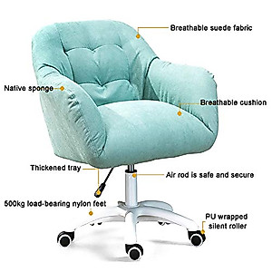 MayNuo Office Chair Gaming Chair Computer Chair Mid-Back Computer Chair Adjustable Desk Chair,Ergonomic Office Chair with Thick Seat Cushion,Upholstered Task Swivel Chair for Execu/Blue/42*42*63Cm(17*