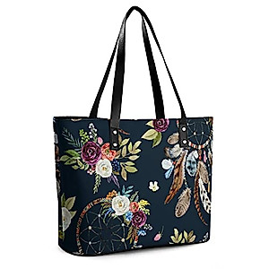 Womens Handbag Dreamcatcher Leather Tote Bag Top Handle Satchel Bags For Lady