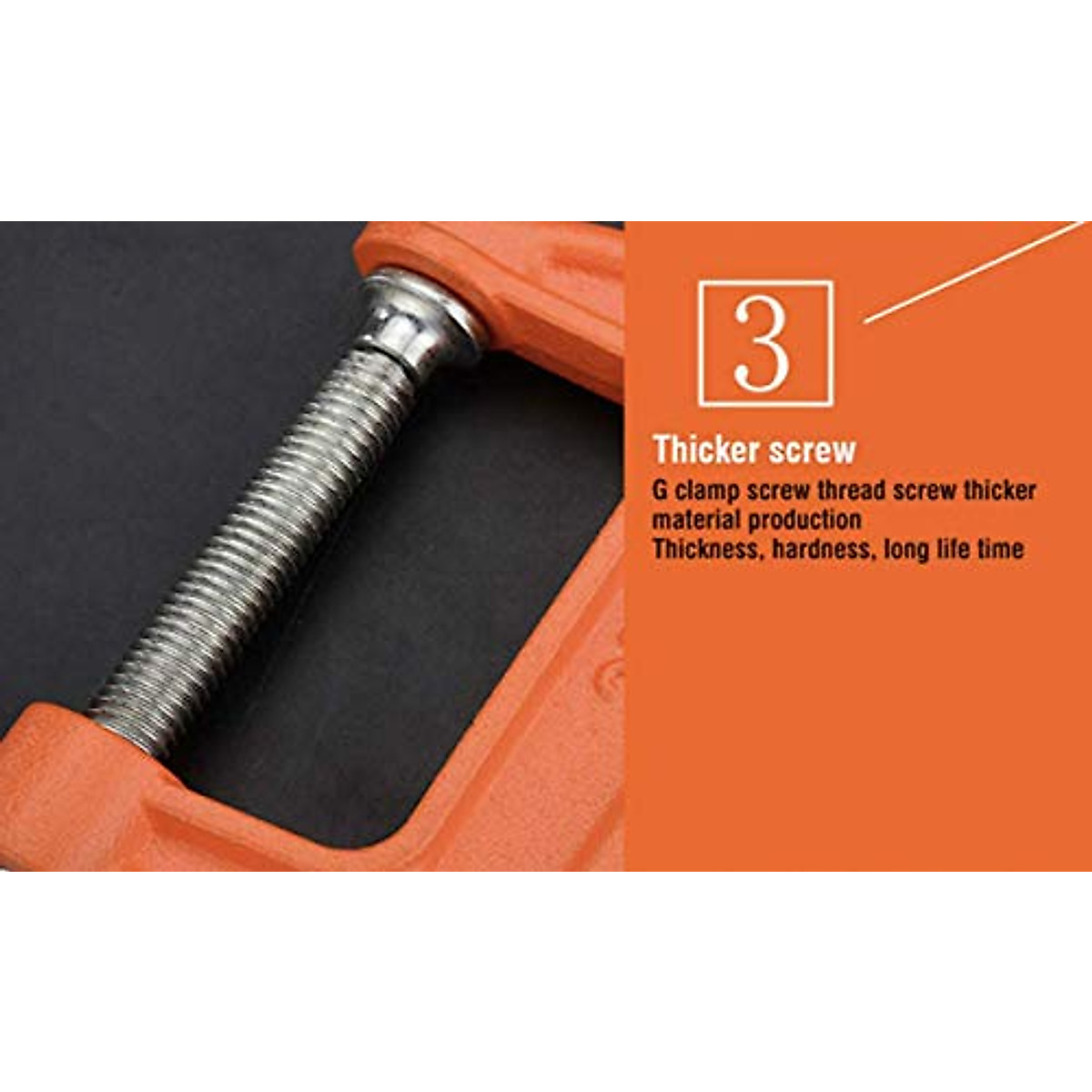 Edward Tools Heavy Duty Steel 8" C Clamp - Iron Alloy - Versatile Clamp for Brake, parts assembly, fastening, welding, woodwork, metal work, auto - T rotary handle - Thicker Screw