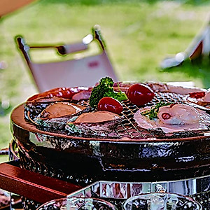 CNJerryXD Round Table Ceramic Grill Garden Outdoor Camping Portable Ambience BBQ Grill (13.4 Inch)