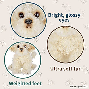 Bearington Bisquit Plush Labradoodle Stuffed Animal Puppy Dog, 13 Inch