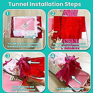 Guinea Pig Hideout - Fleece Tunnel House Cage Accessories for Rat Hamster Hedgehog Chinchilla Small Animal - Playing Sleeping Hunting Resting Washable Tube Bedding Habitats