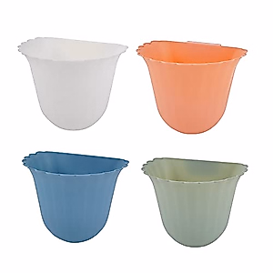 beyondy Hanging Trash Can, Hanging Kitchen Waste Bin, Hanging Small Trash Can (Blue+Green+Pink+White)