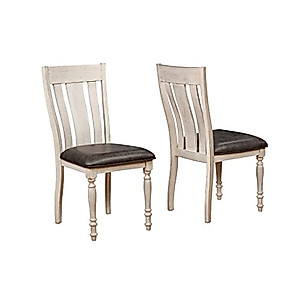 Roundhill Furniture Arch Solid Wood Dining Set: Round Table, Four Chairs, Distressed White and Dark Oak