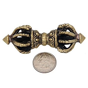 Tibetan Buddhist Brass (Vajra) Thunderbolt Nine Spokes Dorjee/Dorji
