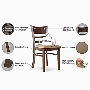Livinia 3-Piece Dining Table Set, Canberra 28.3" Table (Walnut) Cabin Chair (Walnut) Set for Two