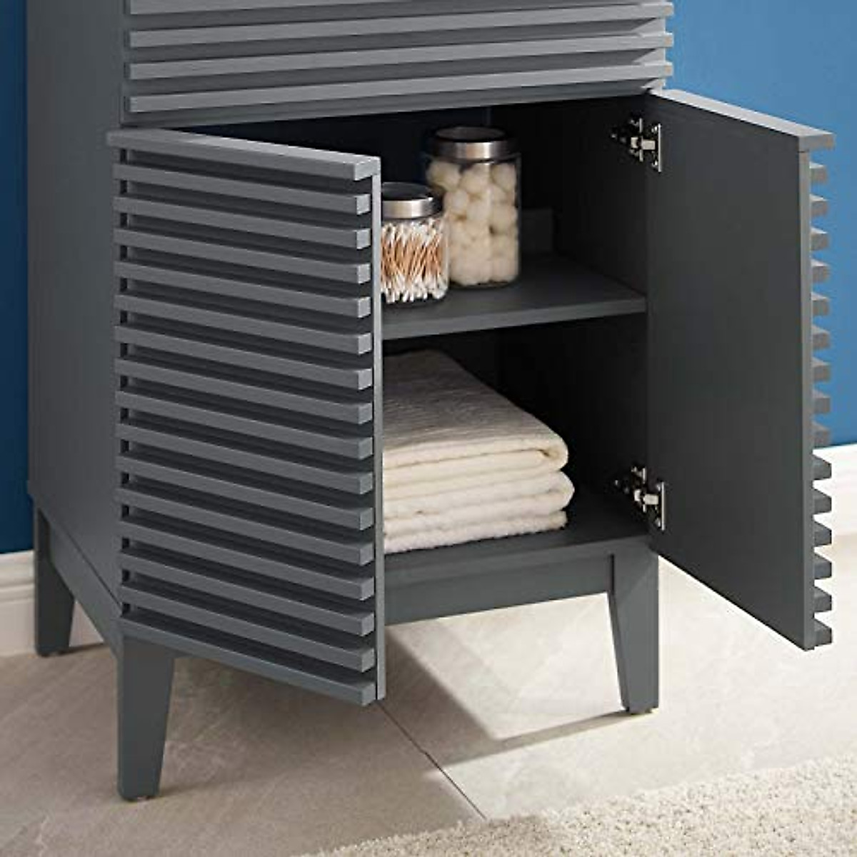 Modway Render Vanity with Sink-Floor, 24 Inch, Gray White