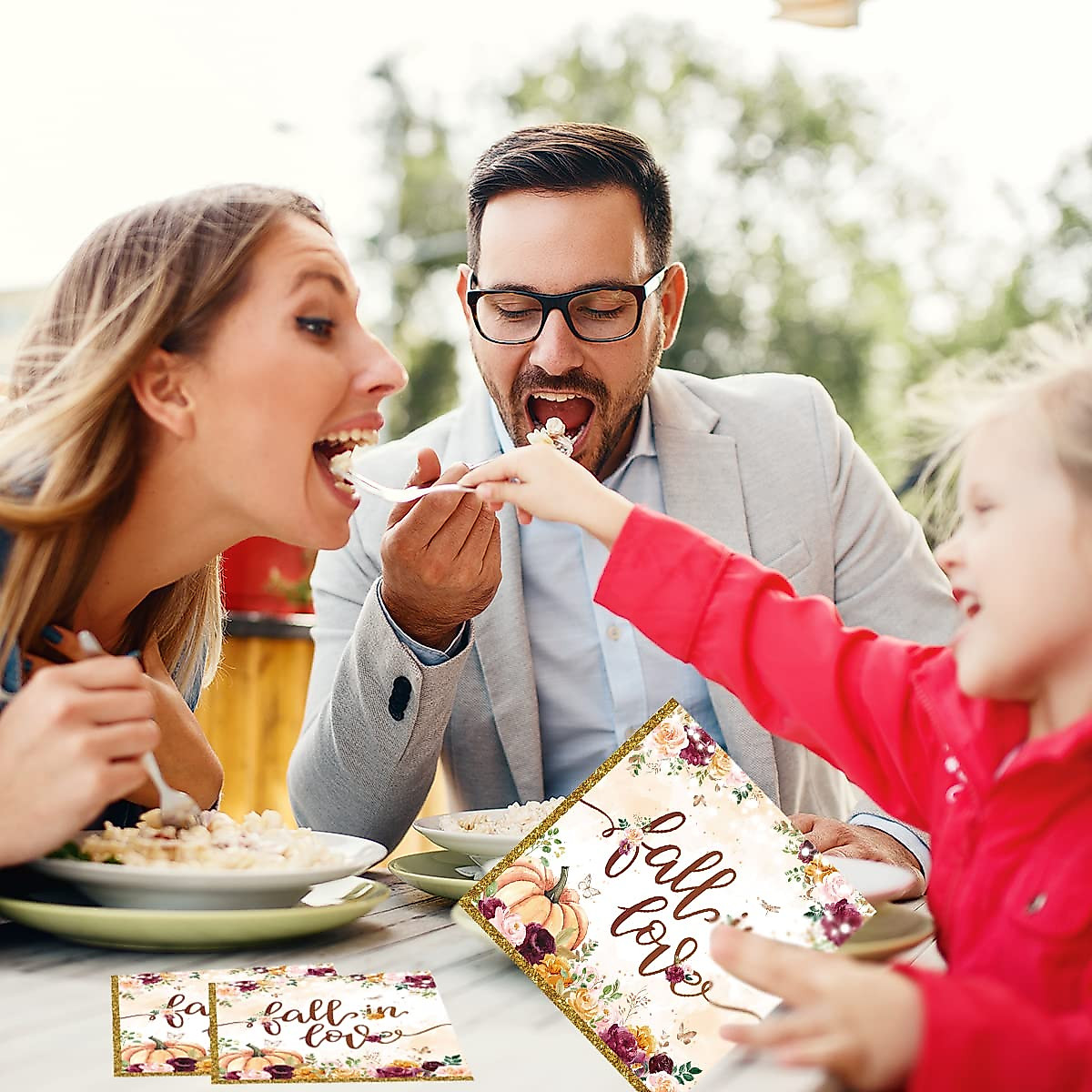 Fall in Love Bridal Shower Decorations - 40Pcs Fall in Love Napkins Fall Pumpkin Maple Leaf Party Napkins Fall in Love Wedding Table Decorations for Fall Bridal Shower,Autumn Party