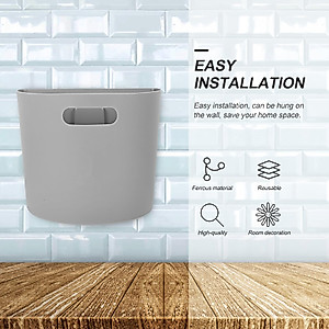 Amosfun Hanging Trash Can Wall Mounted Trashcan Kitchen Compost Bin, Small Kitchen Trash Bin Rubbish Container for Cupboard, Bathroom