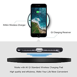 Nillkin Qi Receiver USB C, Thin Wireless Charging Receiver, Type C Wireless Charger Receiver for Galaxy Note 8 Pro/A50/A70/A10s/Xiaomi Note 8/Huawei P30 and Other Type-C Android Phones(Long Version)