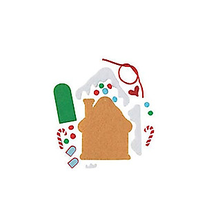 PWS Sales Gingerbread House Christmas Felt Ornament Kits-Makes 12-Crafts for Kids