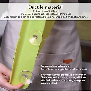 Silicone Sink Splash Guard, Faucet Mat for Kitchen Sink Leaf Shaped Sink Water Splash Guard with Suction Cup Base for Kitchen Bathroom Sink(Green)