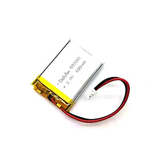 CaoDuRen Rechargeable 3.7V Li Lipo Lithium Polymer Ion Battery Pack with 2 Pin 2.0mm/1.25mm JST Connector (603040 600mAh 2.0Jst)