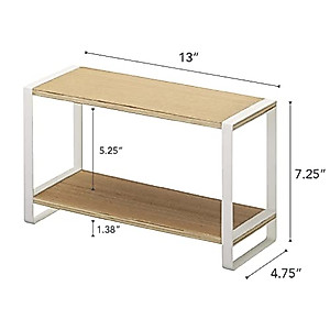 Yamazaki Home Tosca Kitchen Rack - Counter Storage Shelf Organizer - Steel + Wood