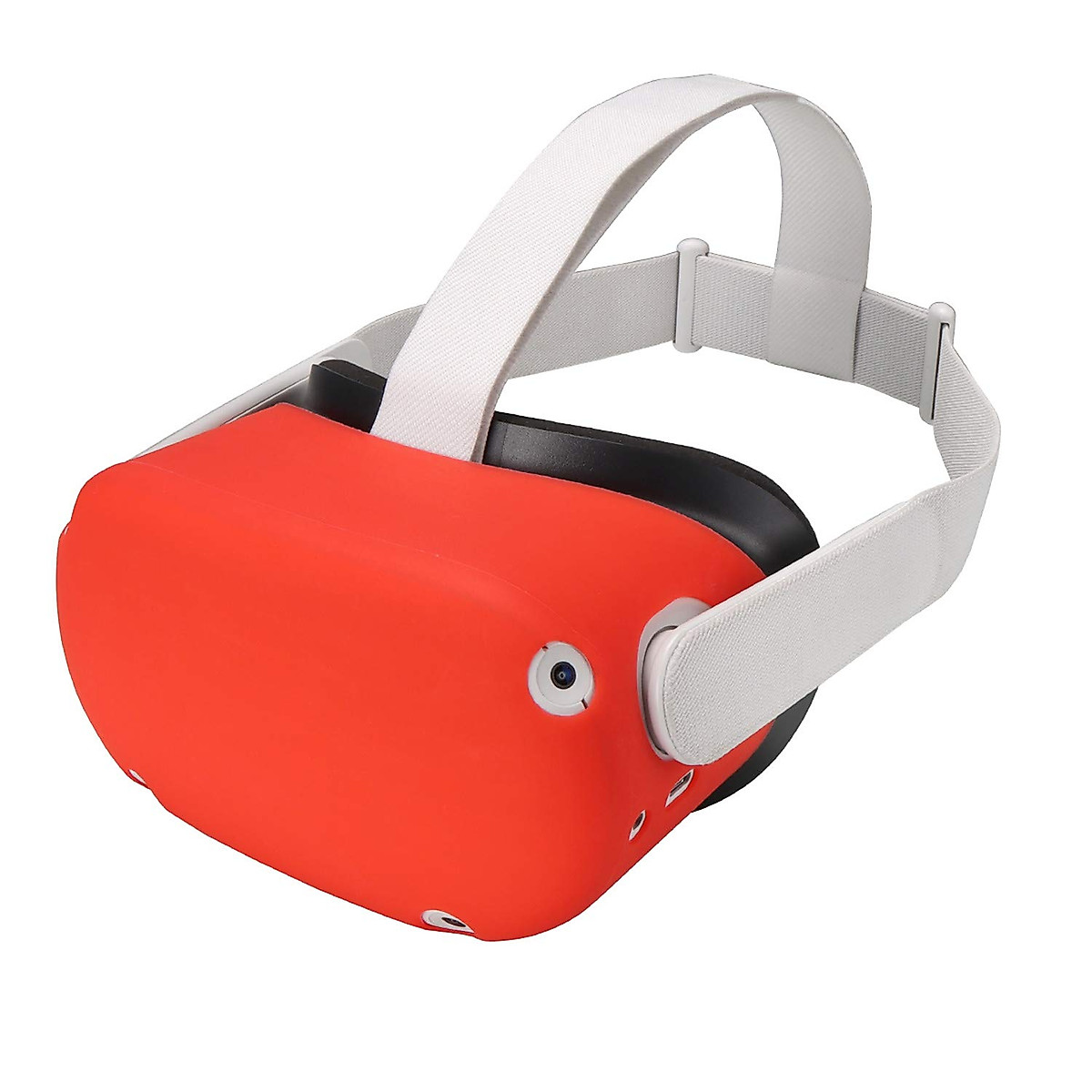 Silicone Covers Sets 3 pcs for Oculus Quest 2 - Face Pad Mask & Lens Cover Caps & Soft VR Shell Case Protected,Sweatproof Lightproof Anti-Leakag Designed by X-Super Home (Red)