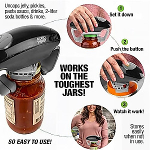 Robotwist Jar Openers Top Rated for Seniors, Automatic Jar Opener, Deluxe Model with Improved Torque, Robo Twist Kitchen Gadgets for Home, Handsfree Easy Jar Opener – Works on All Jar Sizes, Black